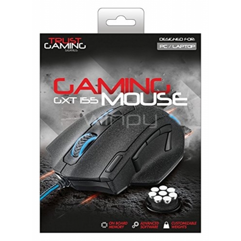 Mouse Gamer Trust Gaming GXT 155 Gris - 20411 - Winpy.cl