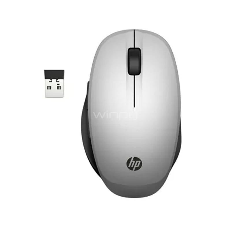 Mouse HP 300 Inalámbrico (3600dpi, Bluetooth/Dongle USB, Plateado ...