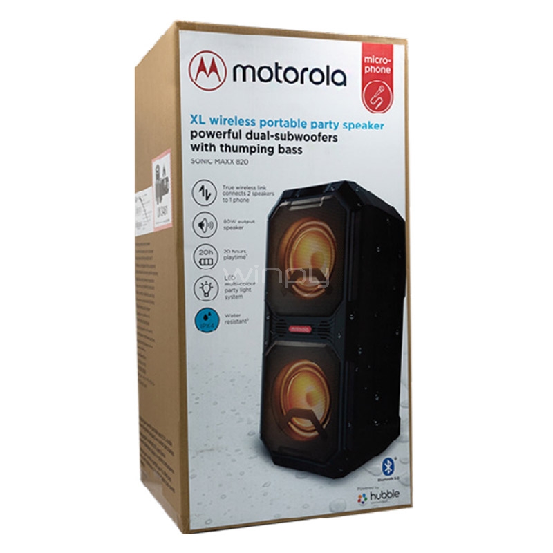Parlante Motorola Sonic Maxx 820 TWS (80 W, Bluetooth, Negro) | 79MOTSM820