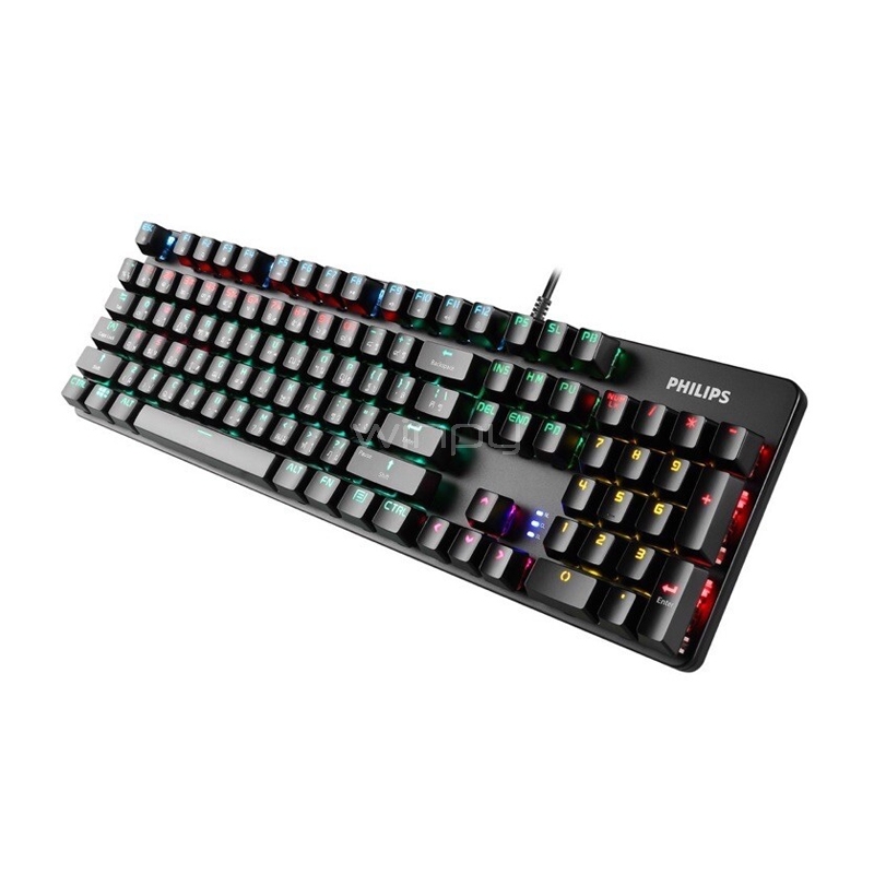 Teclado Mecánico Philips SPK8401 (Switch Cian, Español, LED Multicolor ...