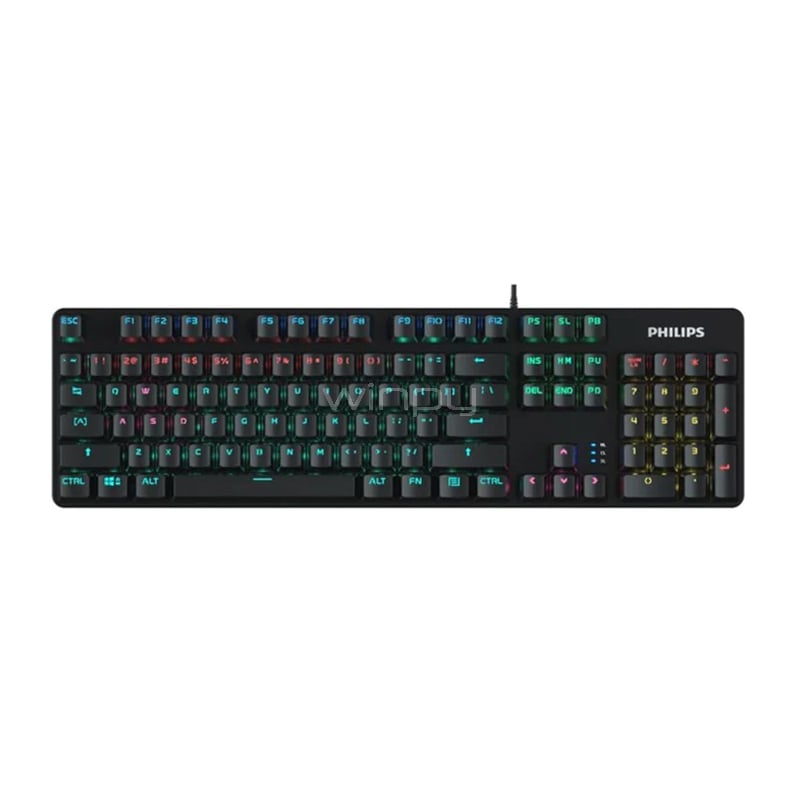 Teclado Mecánico Philips SPK8401 (Switch Cian, Español, LED Multicolor ...