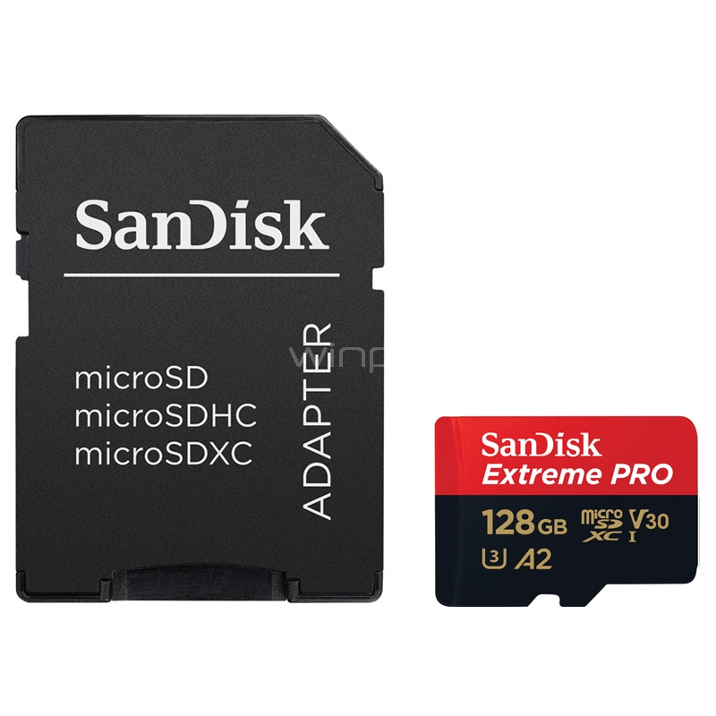 Tarjeta MicroSD SanDisk Extreme Pro de 128GB - SDSQXCD-128G-GN6MA - Winpy.cl