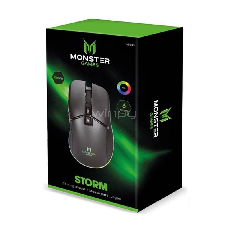 Mouse Gamer Monster Games Storm de 6 Botones - 29MTGM4043 - Winpy.cl