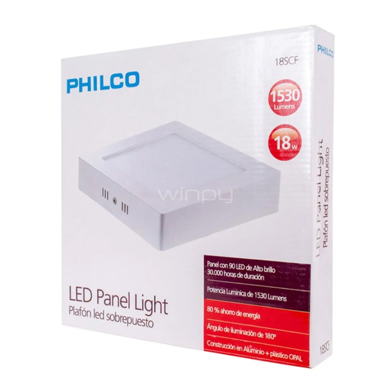 Plafón Cuadrado Philco 18SCF de 18W - 19PLC18SCF - Winpy.cl