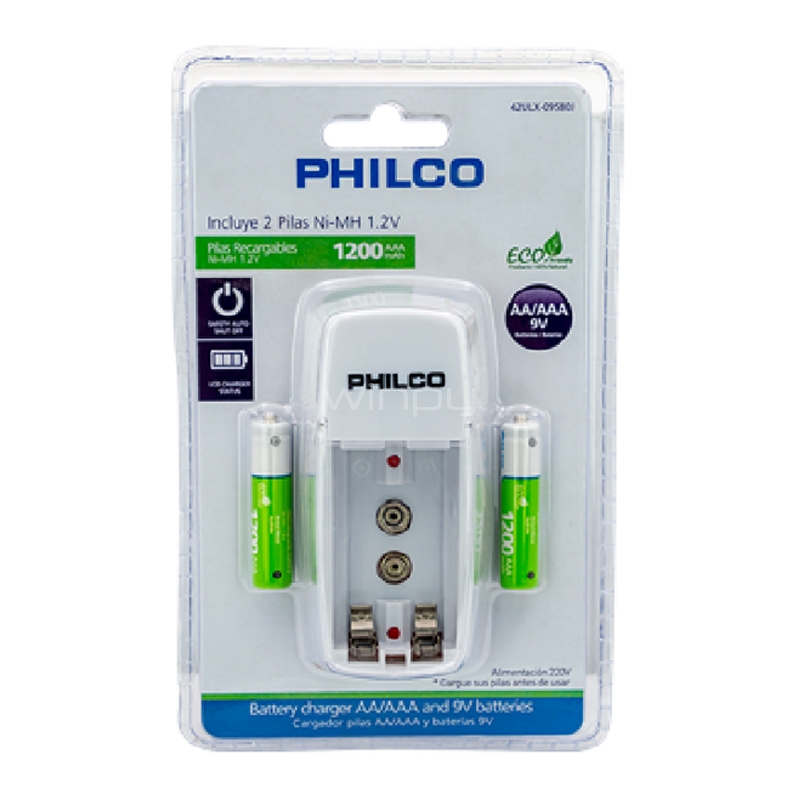 Cargador de Pilas Philco con 2 pilas AAA - 42ULX9580J - Winpy.cl