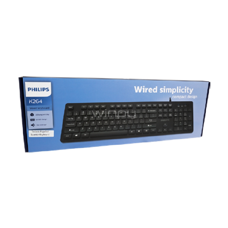 Teclado Philips K264 Compacto - SPK6264 - Winpy.cl