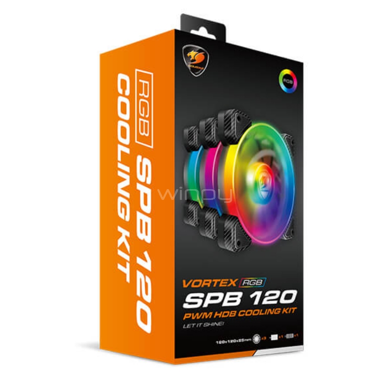 Kit Ventiladores Cougar Vortex RGB SPB 120 (3 unidades, 120 mm, PWM ...