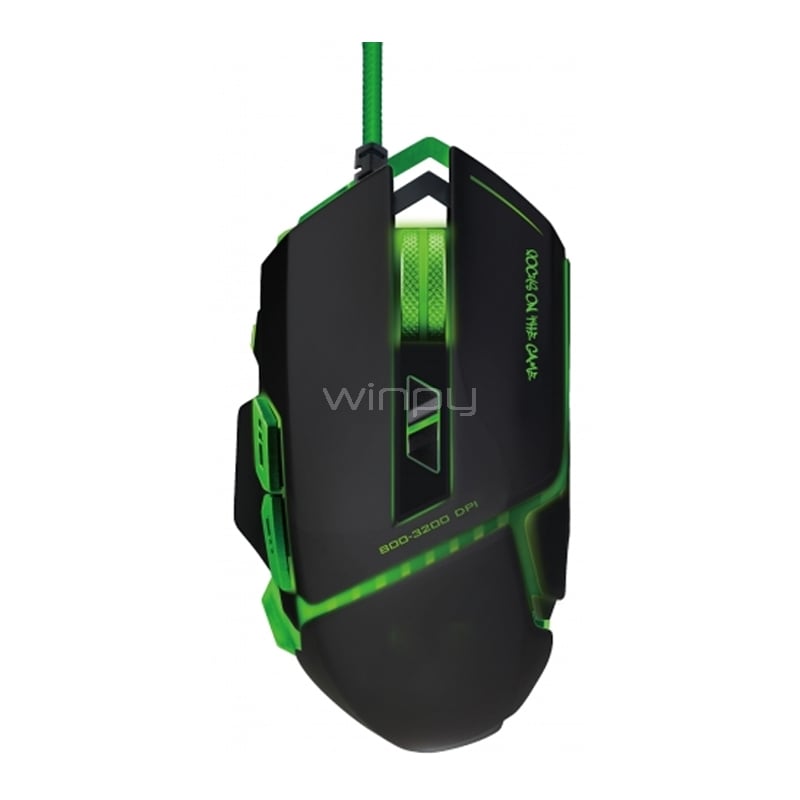 Mouse Gamer Wesdar GM2 (3.200dpi, Led Multicolor, Negro/Verde ...