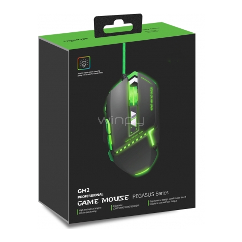 Mouse Gamer Wesdar GM2 (3.200dpi, Led Multicolor, Negro/Verde ...