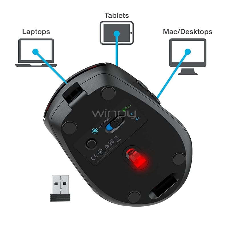 Mouse Inalámbrico JLab GO Recharge - MGOCHRGMSRBLK124 - Winpy.cl