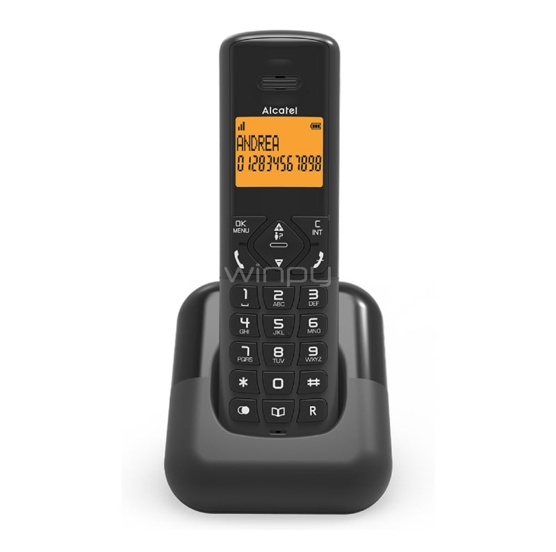 Teléfono Inalámbrico Alcatel D610 con Pantalla (Negro) | 23ALC0610B