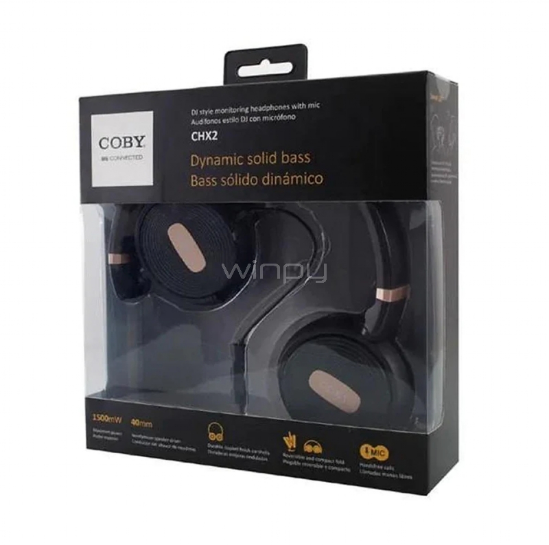 Audífonos Coby CHX2 DJ Style - CHX2BK - Winpy.cl