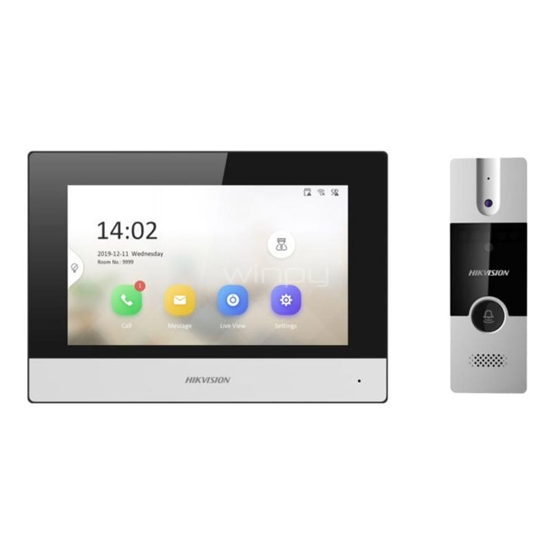 Videoportero IP Hikvision Hik-Connect (Pantalla Táctil, Full HD, Wi-Fi ...