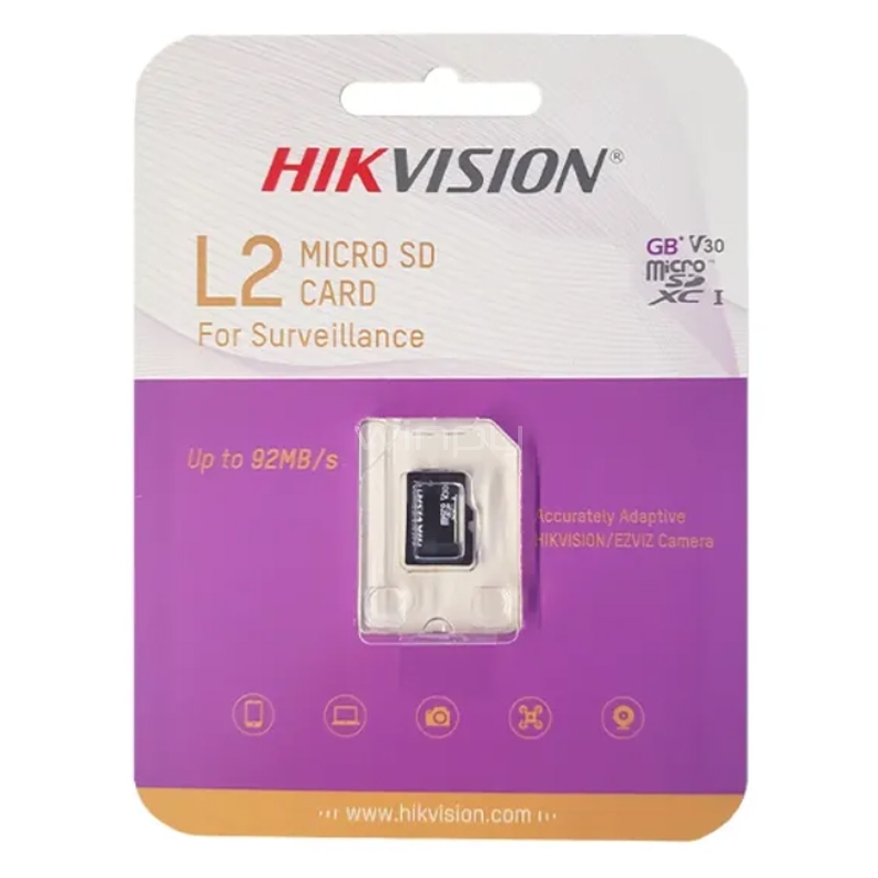 Tarjeta MicroSD Hikvision L2 de 128GB - HS-TF-L2(STD)/128G/P/V30 - Winpy.cl