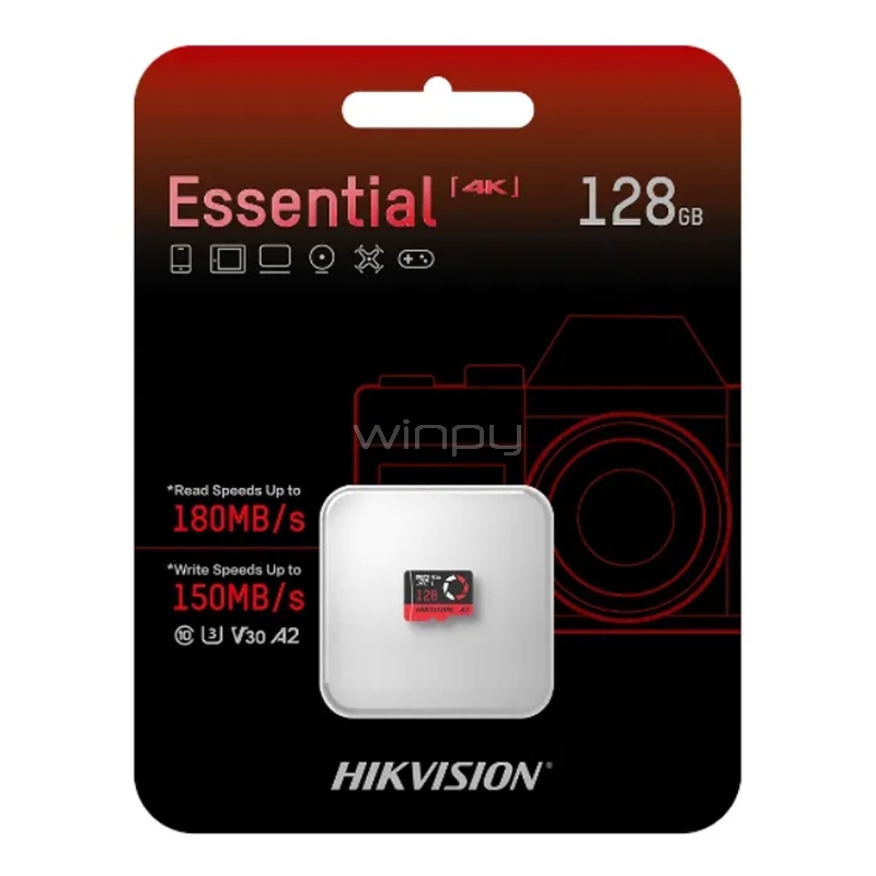 Tarjeta MicroSD Hikvision Essential de 128GB - HS-TF-E3 128G - Winpy.cl