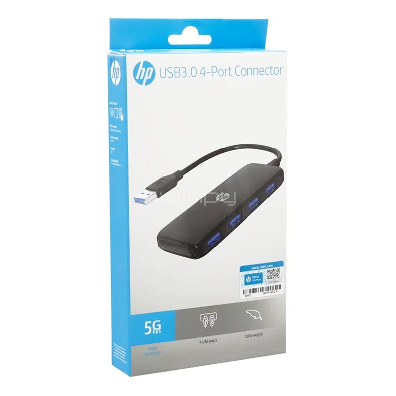 Adaptador Multipuerto HUB HP de 4 Puertos USB - DHC-CT110 - Winpy.cl