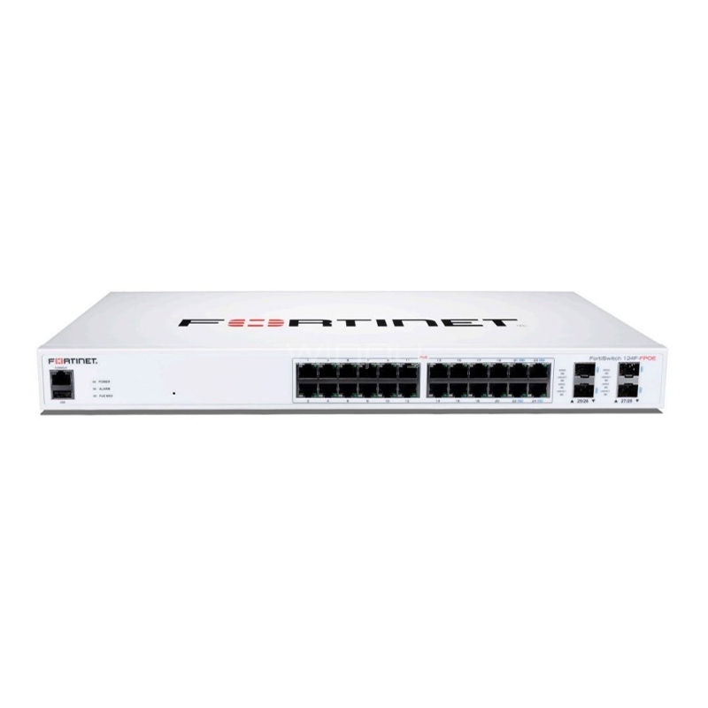 Switch Fortinet 124F-FPOE de 24 Puertos (Layer 2, 10G SFP+, PoE+, 370W ...