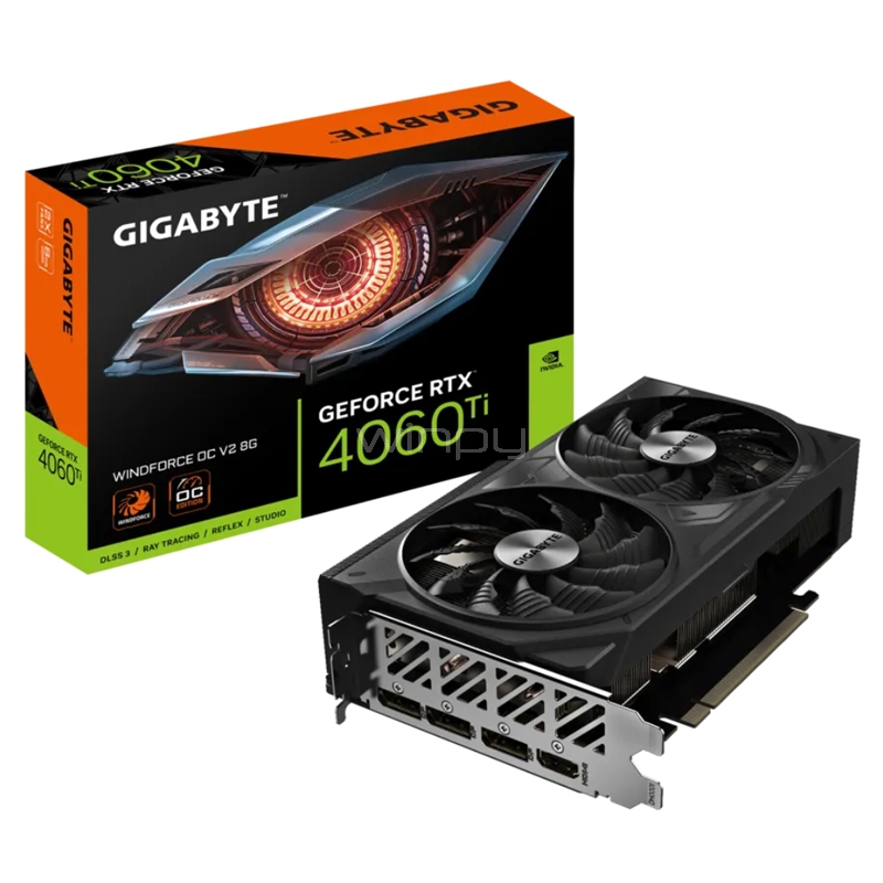Tarjeta de Video Gigabyte GeForce RTX 4060 Ti WINDFORCE OC V2 de 8GB ...
