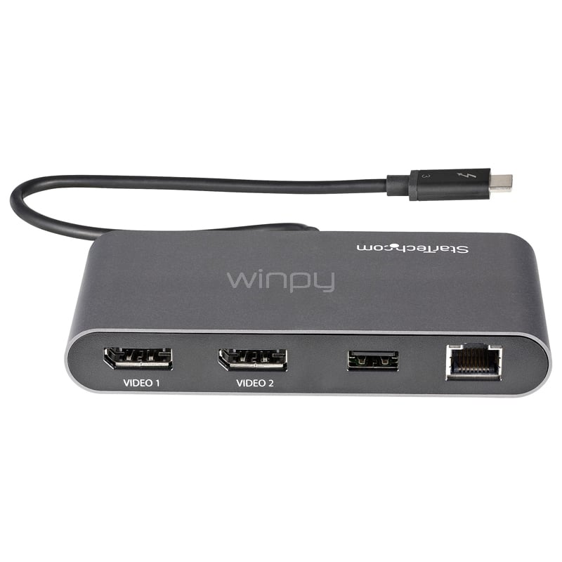 Adaptador Multipuerto HUB StarTech USB-C - TB3DKM2DPL - Winpy.cl