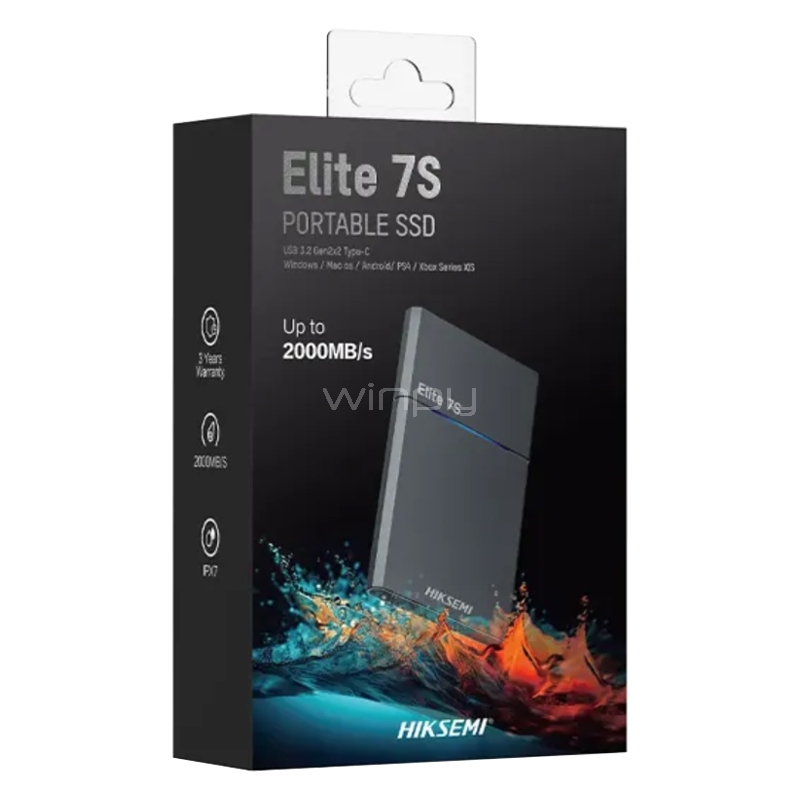 Disco Portátil SSD Hiksemi Elite 7S de 2TB - HS-ESSD-ELITE7S 2T GREY ...