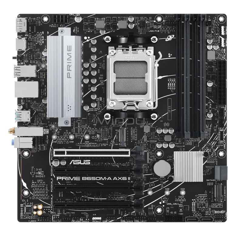Placa Madre ASUS PRIME B650M-A AX6 II (AM5, DDR5 4800/7600+MHz, M.2 x3 ...