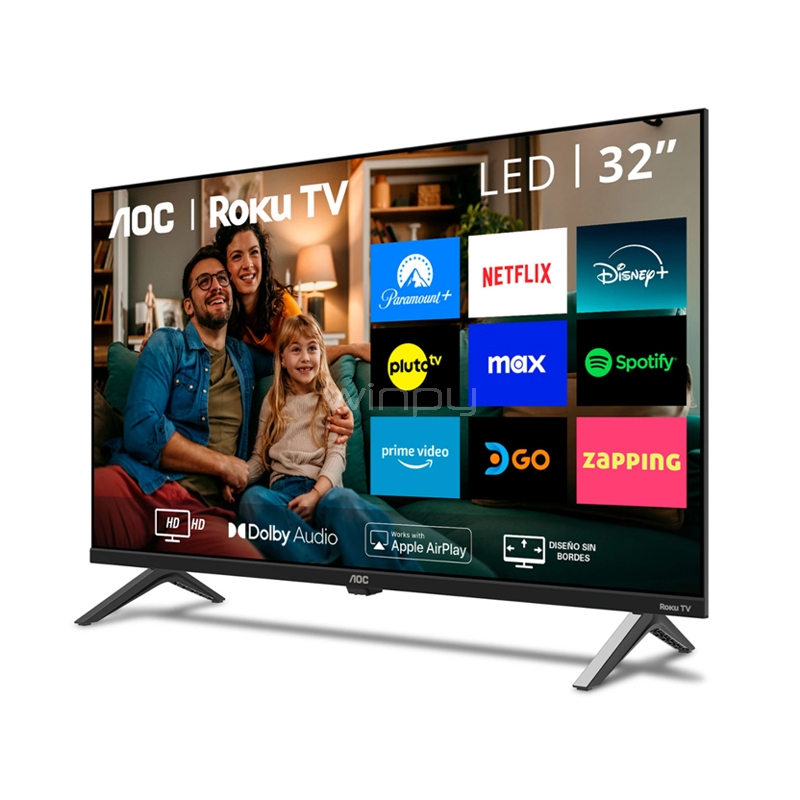 Televisor AOC Smart TV de 32“ (LED, HD, HDMI, Wi-Fi, Roku) | 32S5045