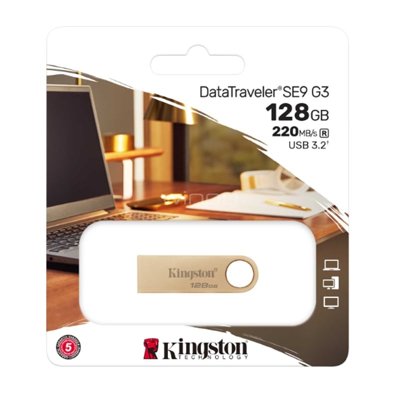 Pendrive Kingston DataTraveler SE9 G3 de 128GB - DTSE9G3/128GB - Winpy.cl