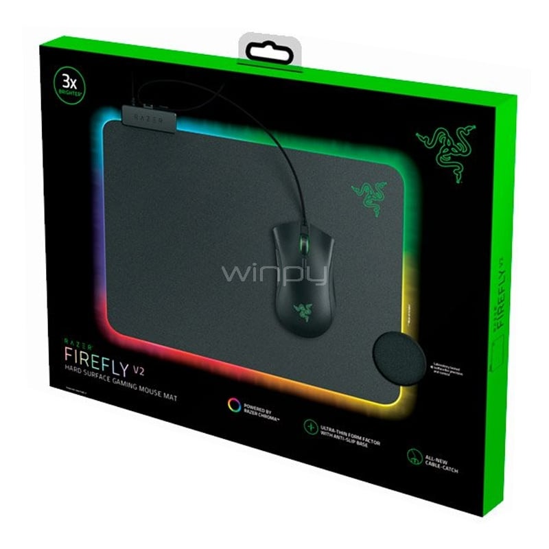 MousePad Gamer Razer Firefly V2 (35 x25 cm, RGB, Negro) | RZ02-03020100 ...