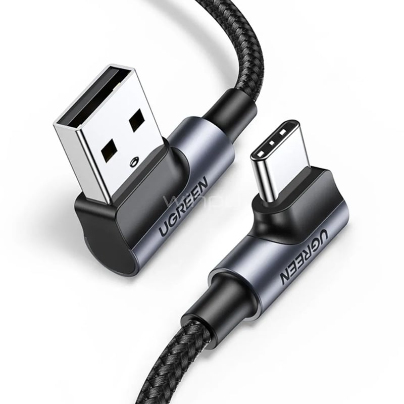 Cable UGREEN USB-C a USB-A Curvo (2 metros, 90 grados, hasta 480Mbps ...