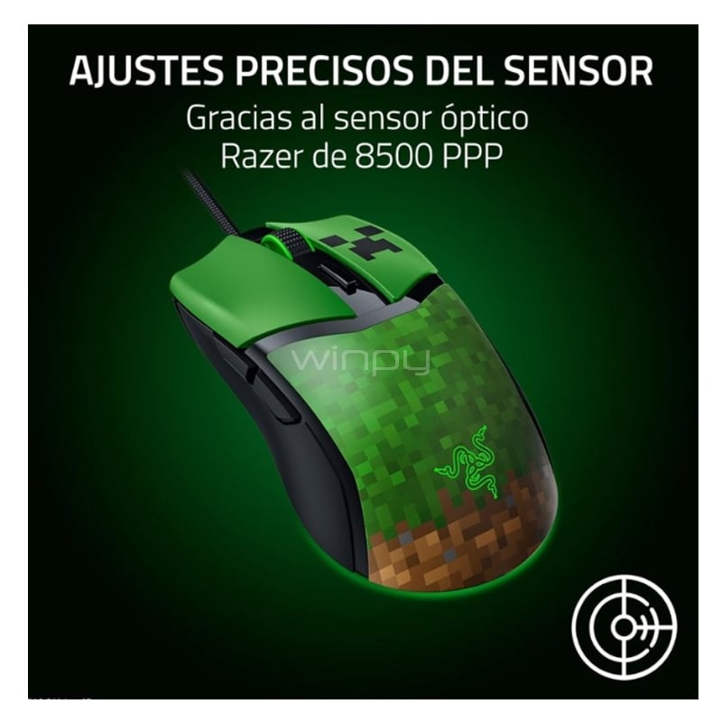 Mouse Gamer Razer Cobra Minecraft - RZ01-04650200-R3M1 - Winpy.cl