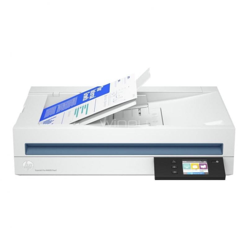 Escáner HP ScanJet Pro N4600 fnw1 (ADF, 40ppm/80ipm, 1200dpi, USB 3.0 ...