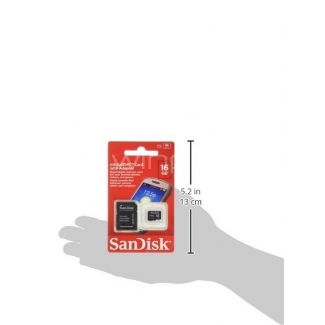 Tarjeta memoria microSD de 16 GB Clase 4 SanDisk gris - SDSDQM-016G-B35A - Winpy.cl