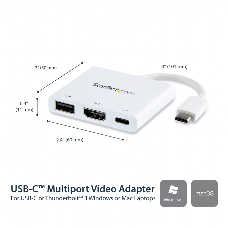 Adaptador Multipuertos USB-C con HDMI - Puerto USB 3.0 - PD de 60W ... Adaptador Multipuertos USB-C con HDMI - Puerto USB 3.0 - PD de 60W ...