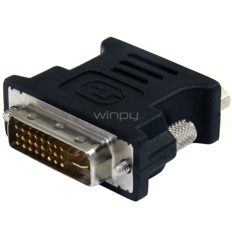 Adaptador Conversor DVI-I a VGA - DVI-I Macho - HD15 Hembra - Negro - StarTech - DVIVGAMFBK ...