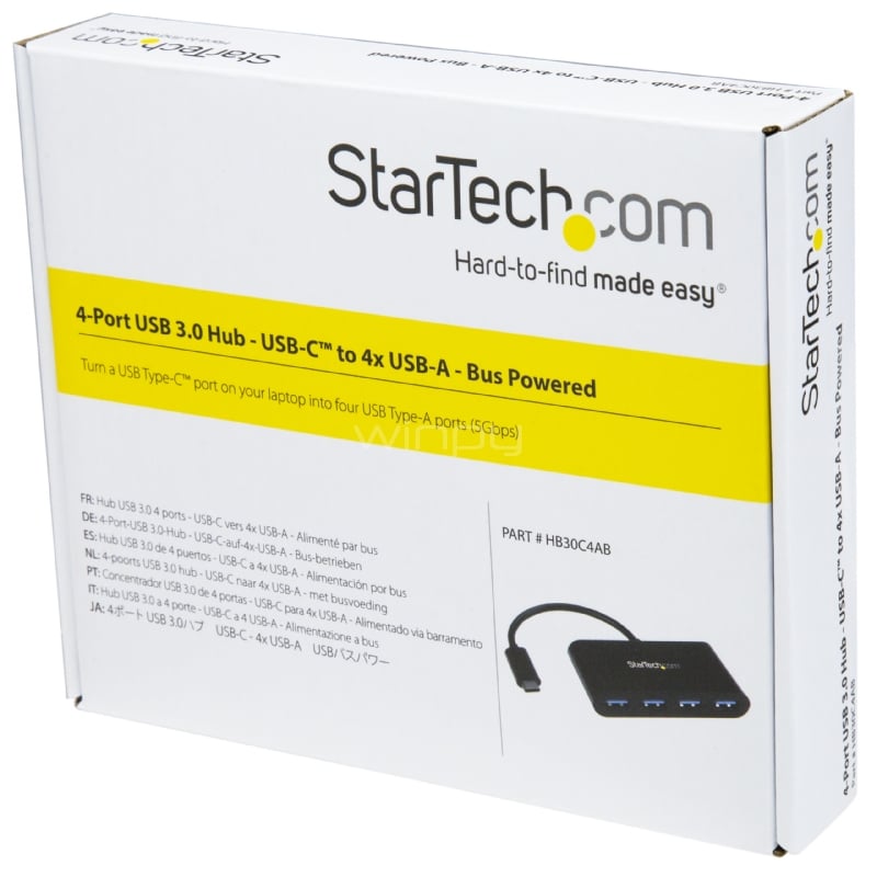 Hub Concentrador USB 3.0 de 4 Puertos Hub USB-C a 4x USB A Alimentado ...