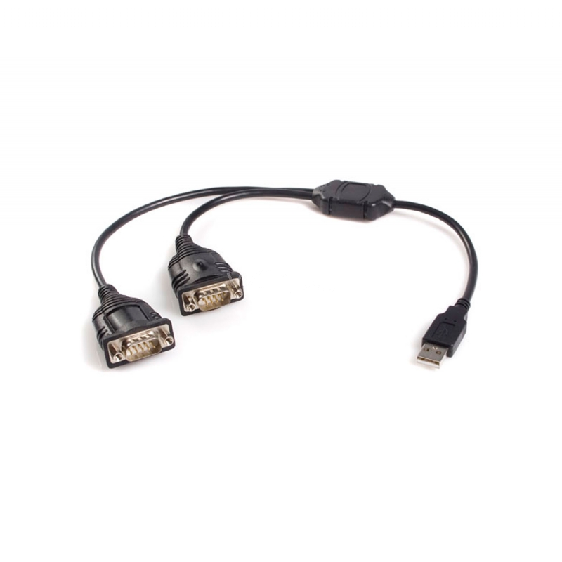 Cable Adaptador de 0,3m USB a 2 puertos Seriales RS232 DB9 - StarTech ...