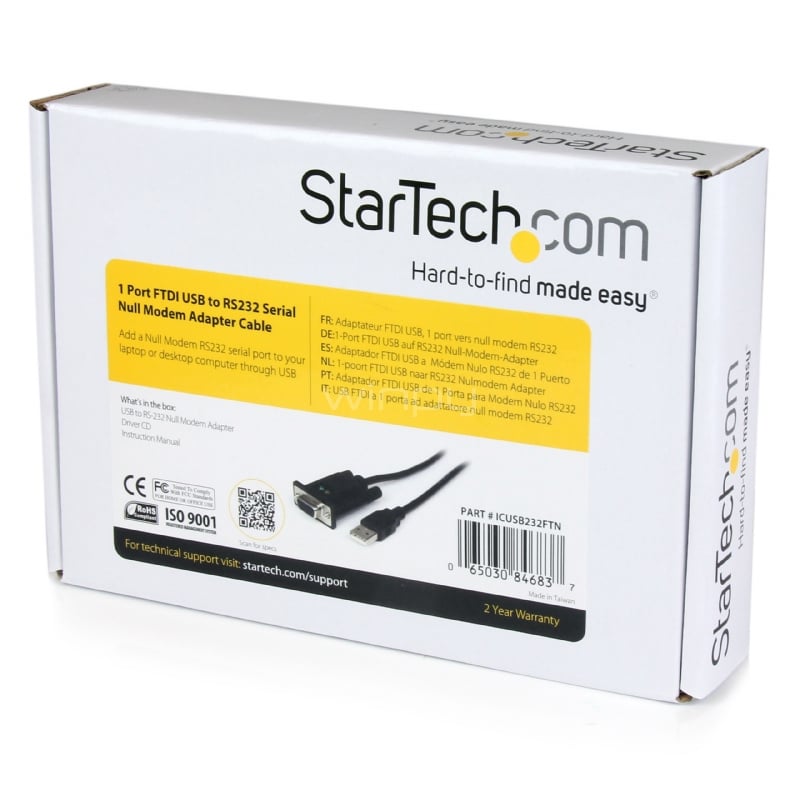 Cable Adaptador de 1 Puerto USB a Módem Nulo Null DB9 RS232 Serial DCE con FTDI - StarTech ...