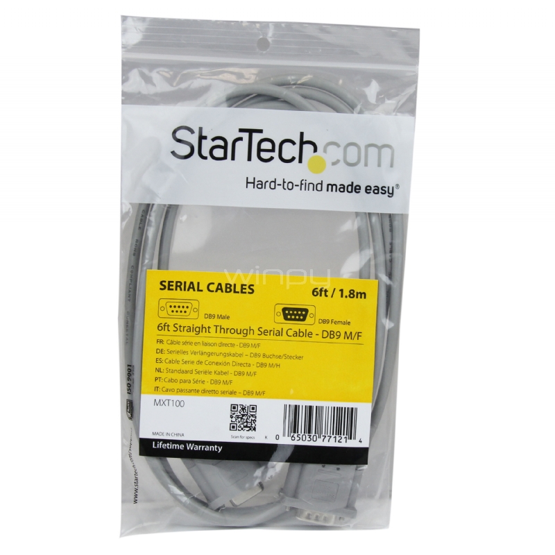 Cable Alargador de 1,8m de Extensión DB9 Serial RS232 EGA Macho a ...