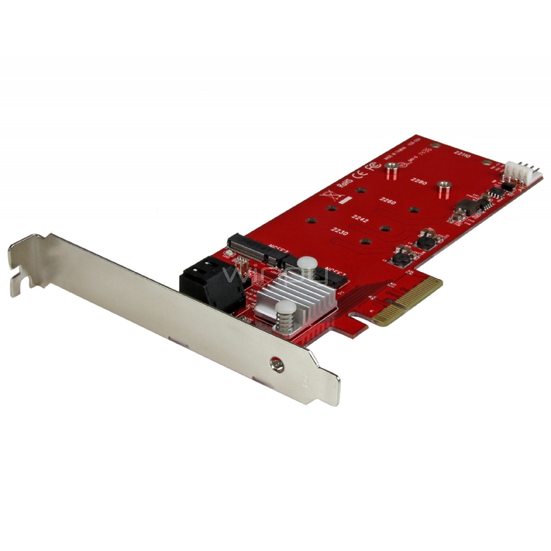 Tarjeta PCI Express Controladora de 2x SSD NGFF M.2 y 2x Puertos SATA III - StarTech ...
