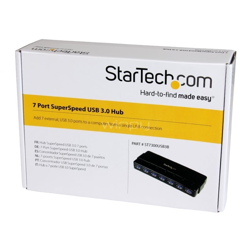 Concentrador USB 3.0 de 7 Puertos - Hub de Escritorio - StarTech - ST7300USB3B - Winpy.cl