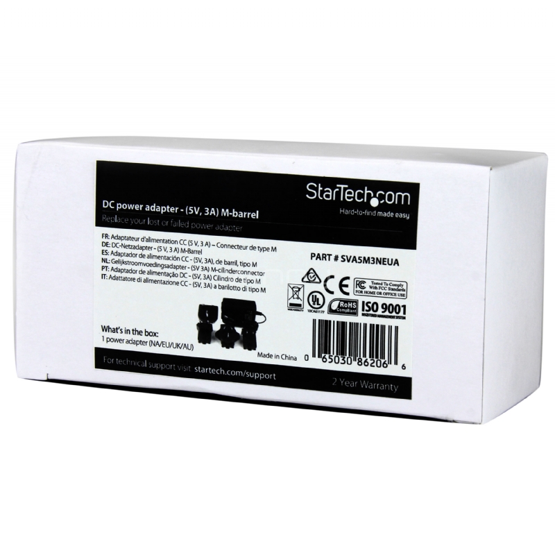 Adaptador de Alimentación DC - 5V - 3A - StarTech - SVA5M3NEUA - Winpy.cl
