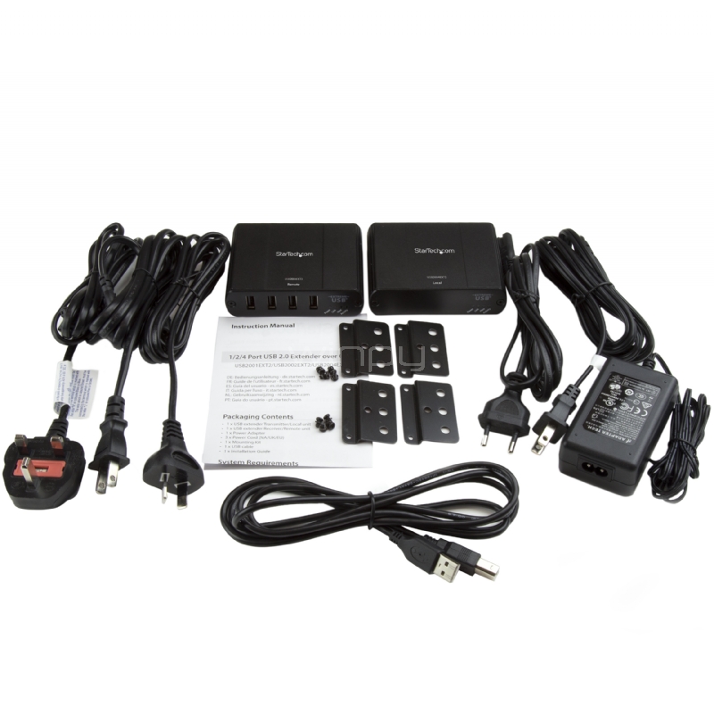 Extensor 4 Puertos USB 2.0 por Cable Cat5 Cat6 Ethernet UTP - Hasta ...