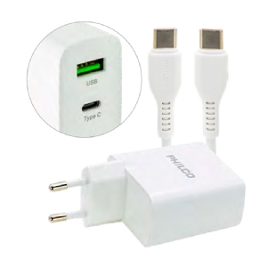 Cargador Philco 2 Puertos Quick Charger + Cable - 79220QC630 - Winpy.cl
