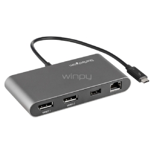 Adaptador Multipuerto HUB StarTech USB-C - TB3DKM2DPL - Winpy.cl