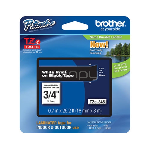Cinta laminada Brother TZE345 - (ancho: 18 mm, longitud: 8 m) Brother P ...