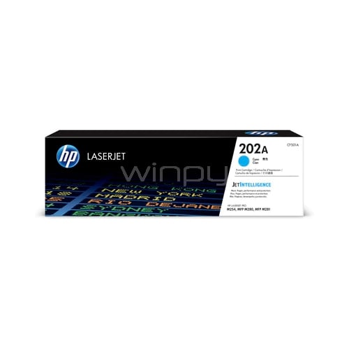 Cartucho de tóner original LaserJet HP 202A cian - CF501A - Winpy.cl