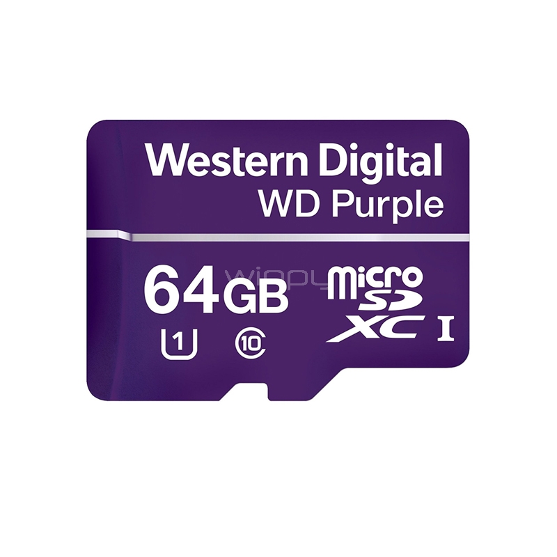 Tarjeta de memoria flash Western Digital Purple de 64GB (MicroSDHC ...
