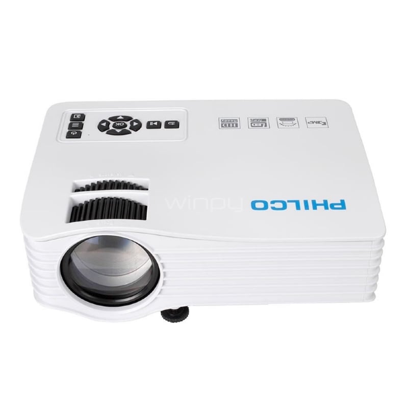Mini Proyector Philco 95250 (LED, 1000 lúmenes, HDMI+VGA+USB) | 95250