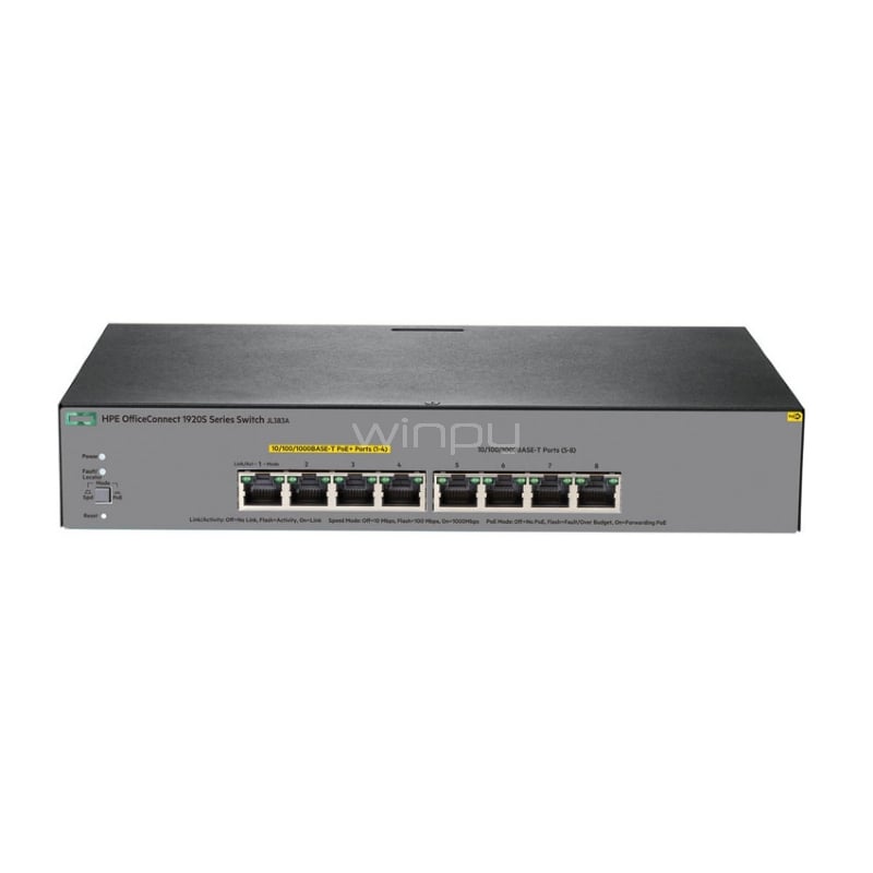 Switch HPE Officeconnect 1920s - 8 Puertos - Gigabit - PoE - Gestionado ...