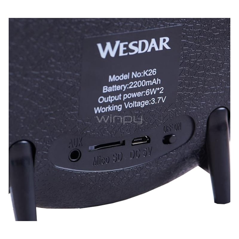 Parlante Bluetooth Wesdar K26 - 100510030007 - Winpy.cl